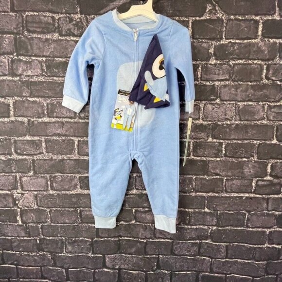 Disney | Pajamas | Bluey Boys 2t Costume Pajama Hat Disney Union Suit ...